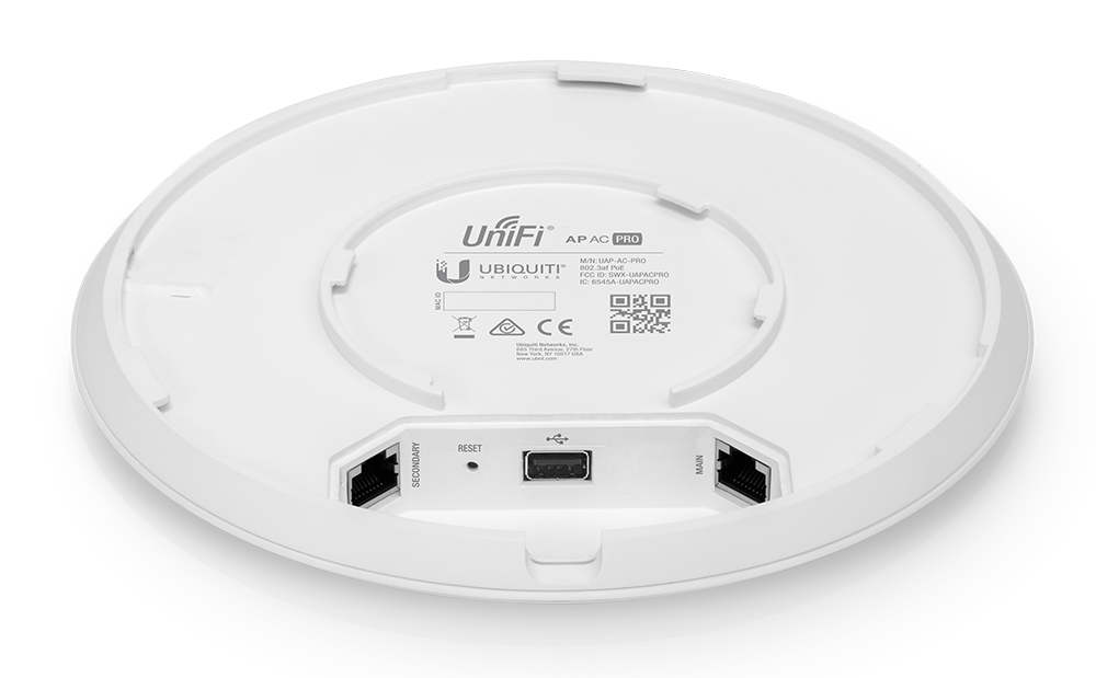 UniFi AC Pro - WiFi 5, 2x GbE RJ45, Ubiquiti, • UAP-AC-PRO-EU
